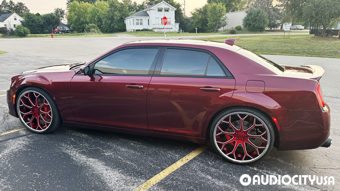 2023 Chrysler 300C RWD on 24" AZAD Wheels AZ99 Candy Red Milled with ...