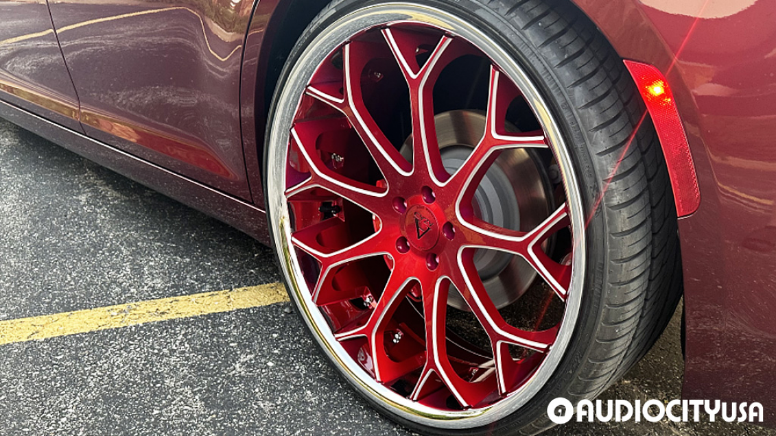 2023 Chrysler 300C RWD on 24" AZAD Wheels AZ99 Candy Red Milled with ...