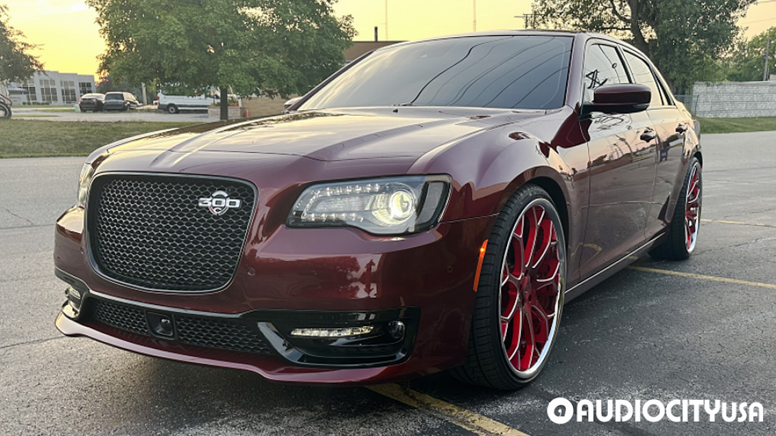 2023 Chrysler 300C RWD on 24" AZAD Wheels AZ99 Candy Red Milled with ...