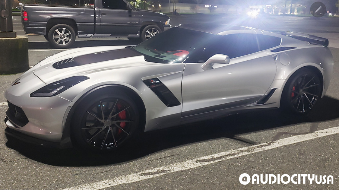 2017 Chevrolet Corvette Z06 on 19" Stance Wheels SF01 Gloss Black ...