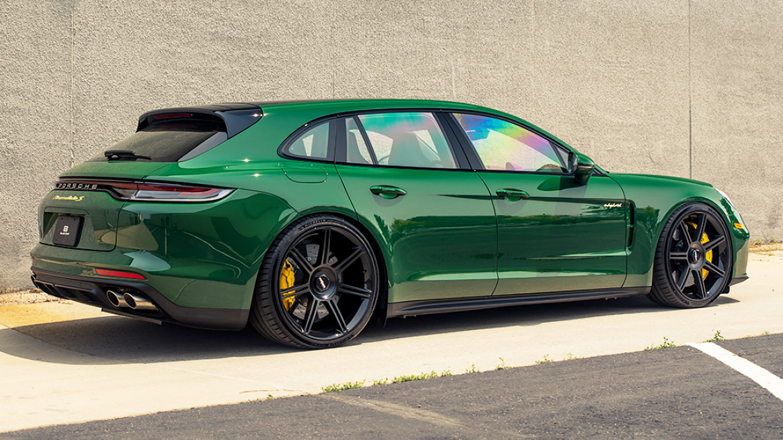 2023 Porsche Panamera on 22" Rotiform Wheels FRA Gloss Black with Matte ...
