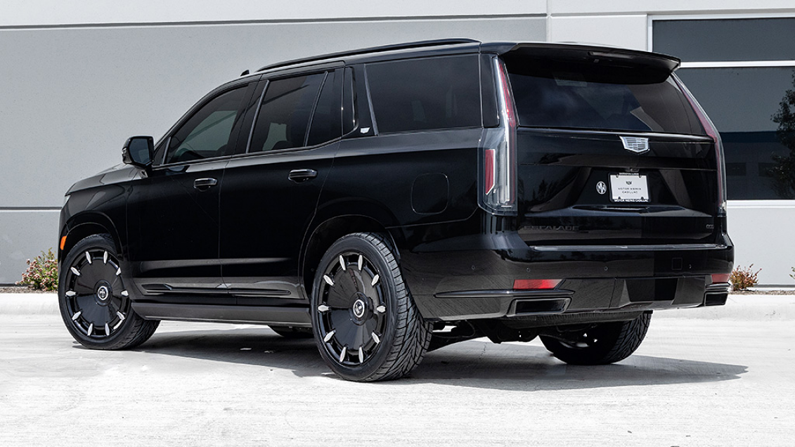 2023 Cadillac Escalade on 24" DUB Wheels Cheef DC271 Gloss Black Milled ...