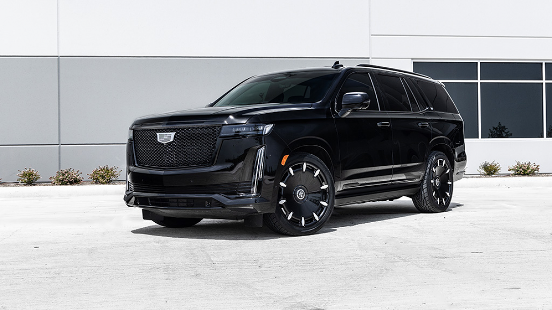 2023 Cadillac Escalade on 24" DUB Wheels Cheef DC271 Gloss Black Milled ...