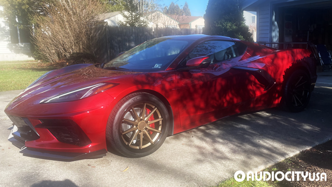 2023 Chevrolet Corvette on 19" Ferrada Wheels FR4 Matte Bronze with ...