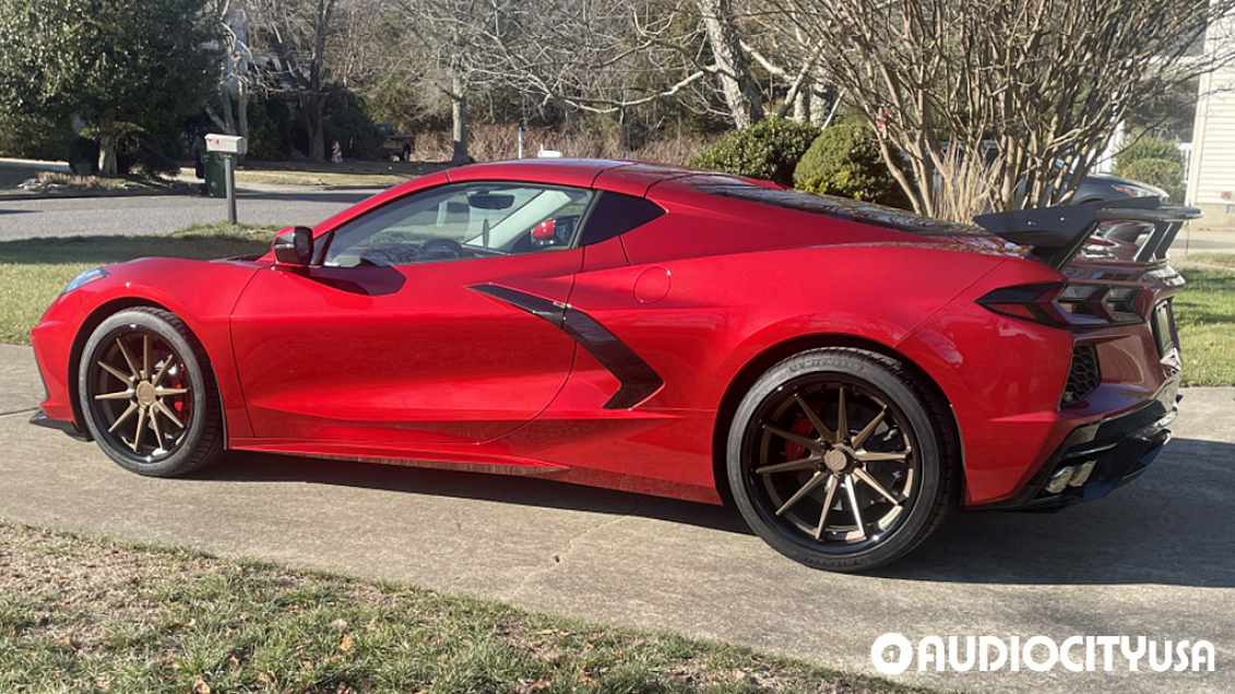 2023 Chevrolet Corvette on 19" Ferrada Wheels FR4 Matte Bronze with ...