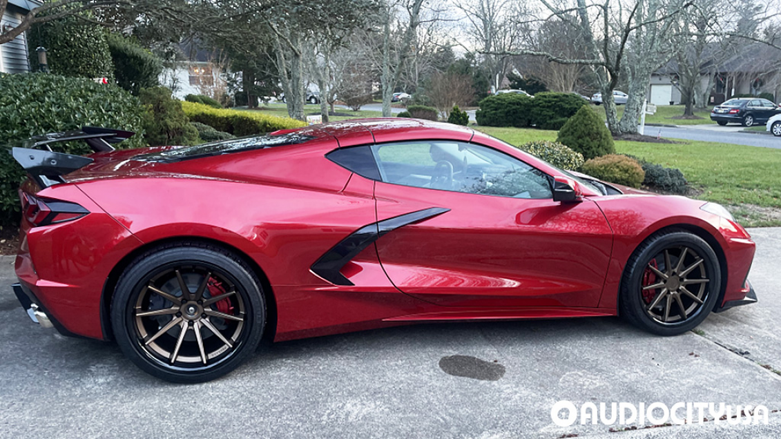 2023 Chevrolet Corvette on 19" Ferrada Wheels FR4 Matte Bronze with ...