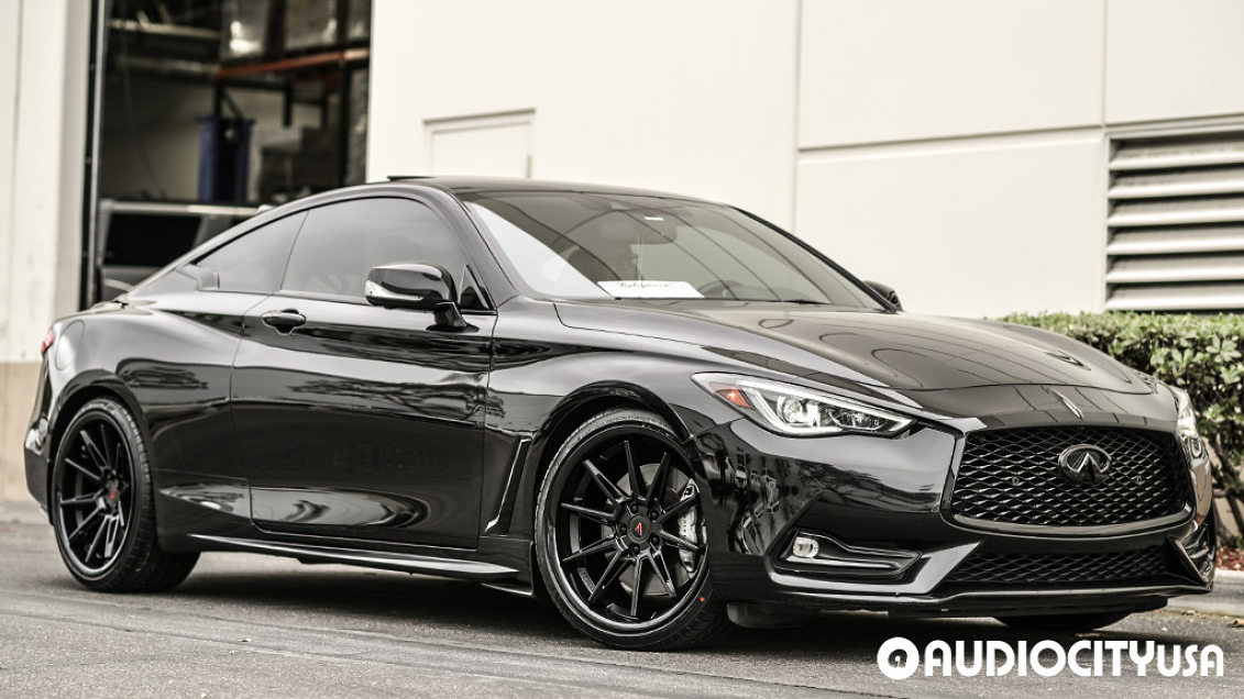 2022 Infiniti Q60 on 20" Ferrada Wheels CM2 Matte Black with Gloss ...