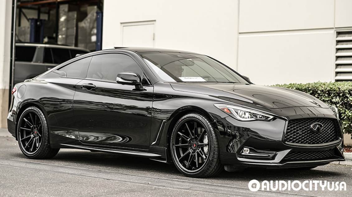 2022 Infiniti Q60 on 20" Ferrada Wheels CM2 Matte Black with Gloss ...