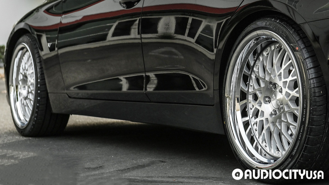 2015 Infiniti Q50 on 20" Rennen Wheels CSL5 Silver with Chrome Step Lip ...