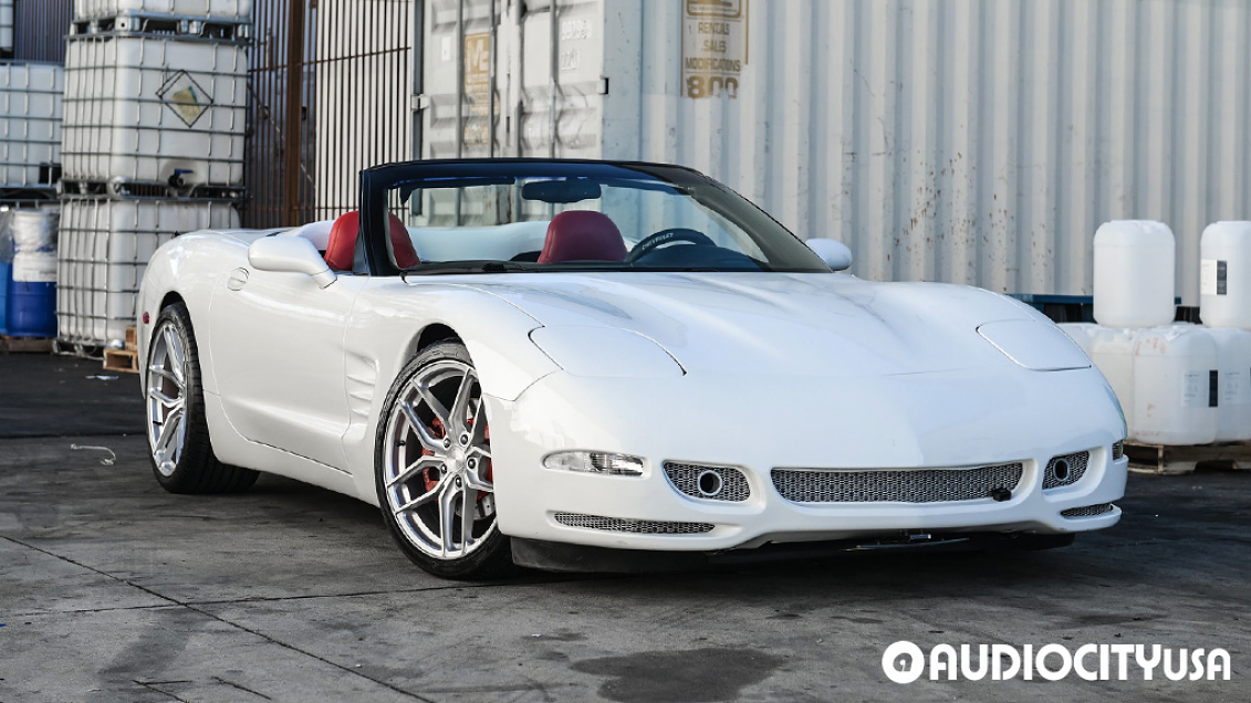 2000 Chevrolet Corvette on 19" Stance Wheels SF03 Brush Silver ...