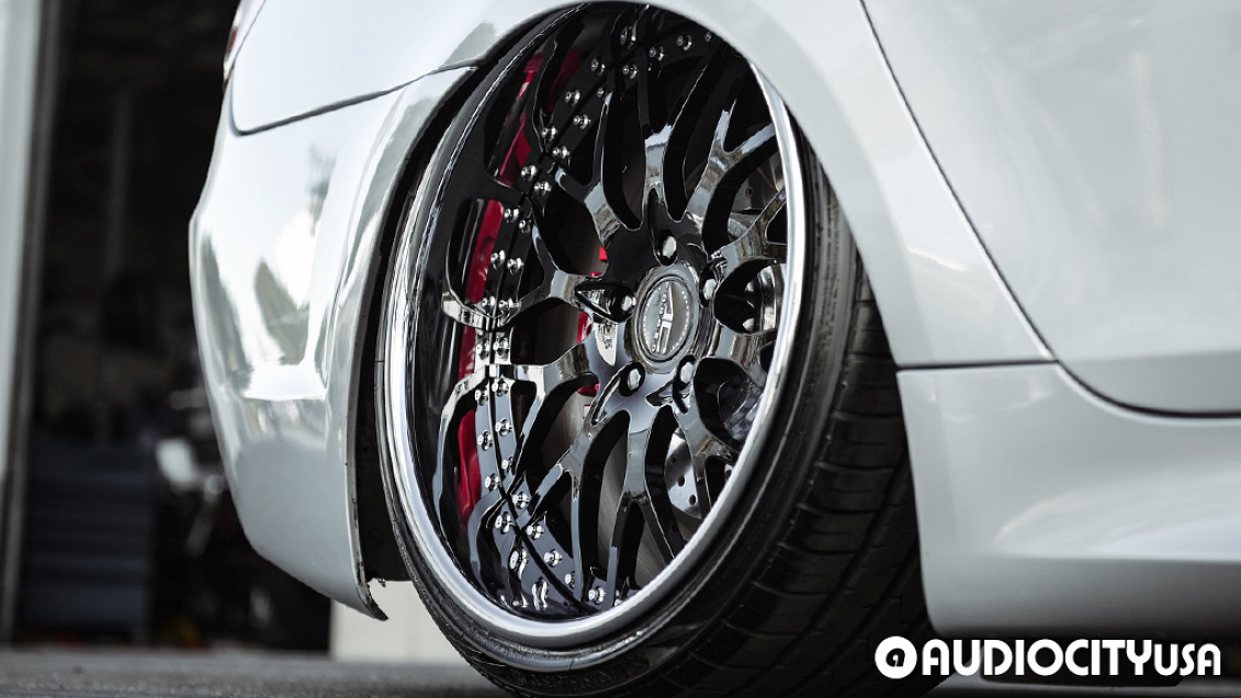 2008 BMW 5 Series on 20" AC Forged Wheels ACF701 Black Face with Chrome ...