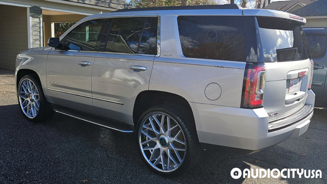 2016 GMC Yukon 4WD on 26" Azad Wheels AZV02 Brushed Silver with SS Lip ...