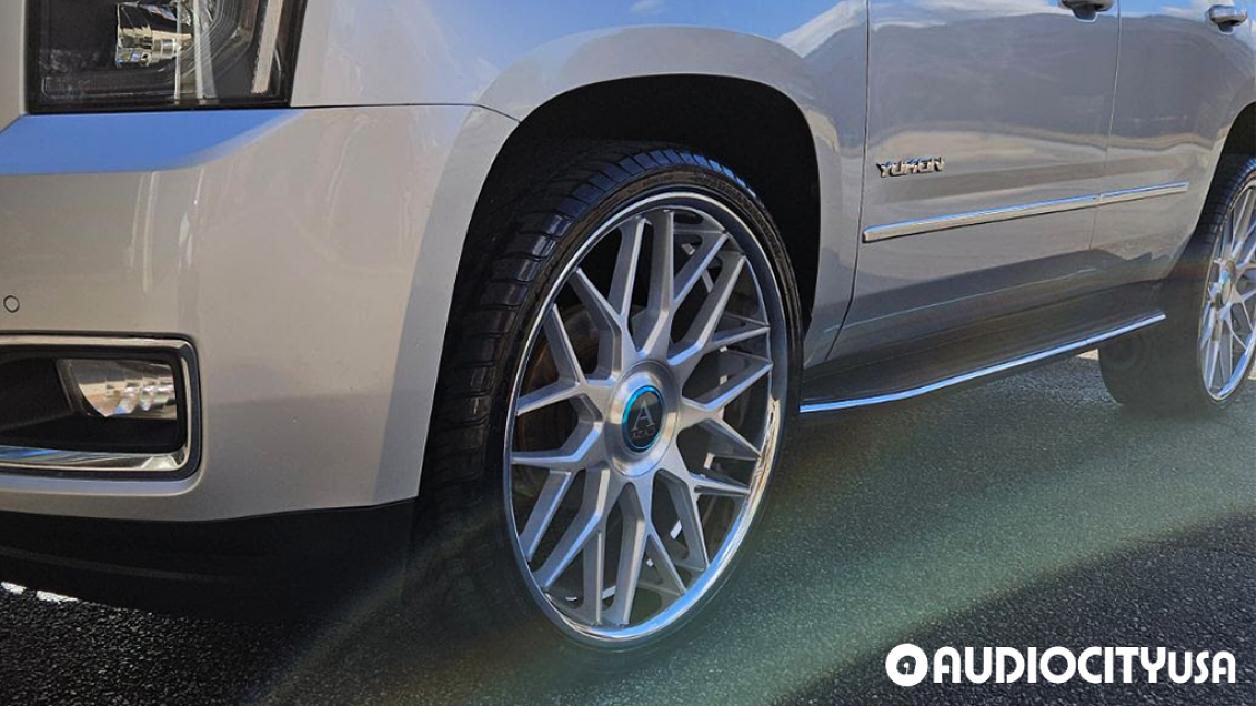 2016 GMC Yukon 4WD on 26" Azad Wheels AZV02 Brushed Silver with SS Lip ...