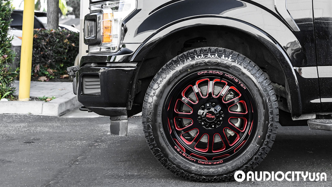2018 Ford F-150 on 20" Off-Road Monster Wheels M17 Gloss Black with ...