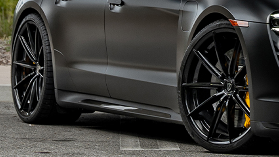 2023 Porsche Taycan on 22" Curva Wheels CFF46 Gloss Black | Gallery ...