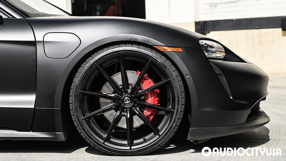 2023 Porsche Taycan on 22" Curva Wheels CFF46 Gloss Black | Gallery ...