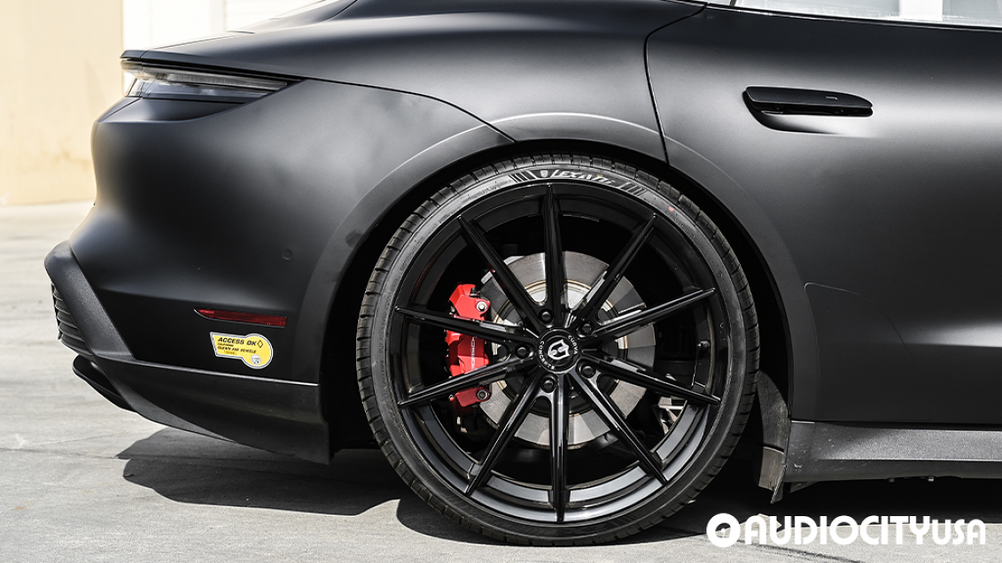2023 Porsche Taycan on 22" Curva Wheels CFF46 Gloss Black | Gallery ...