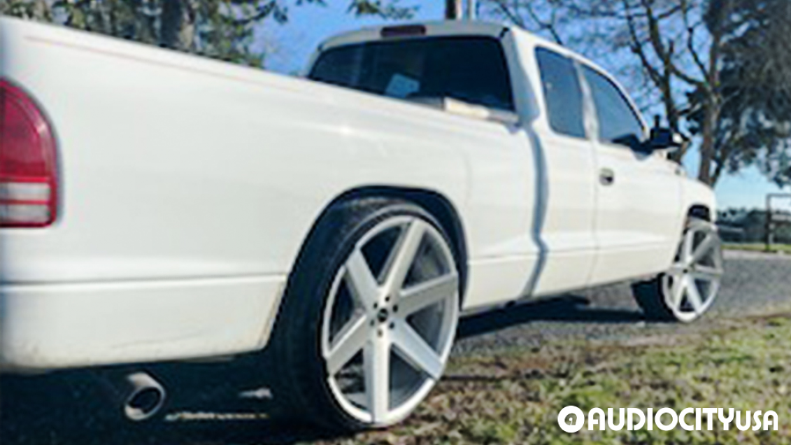 1998 Dodge Dakota on 24" Strada Wheels Coda Silver Brushed | Gallery ...