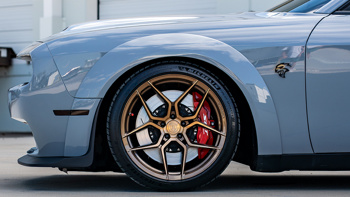 2023 Dodge Challenger SRT Widebody on 20" Rohana Wheels RFX11 Brushed ...