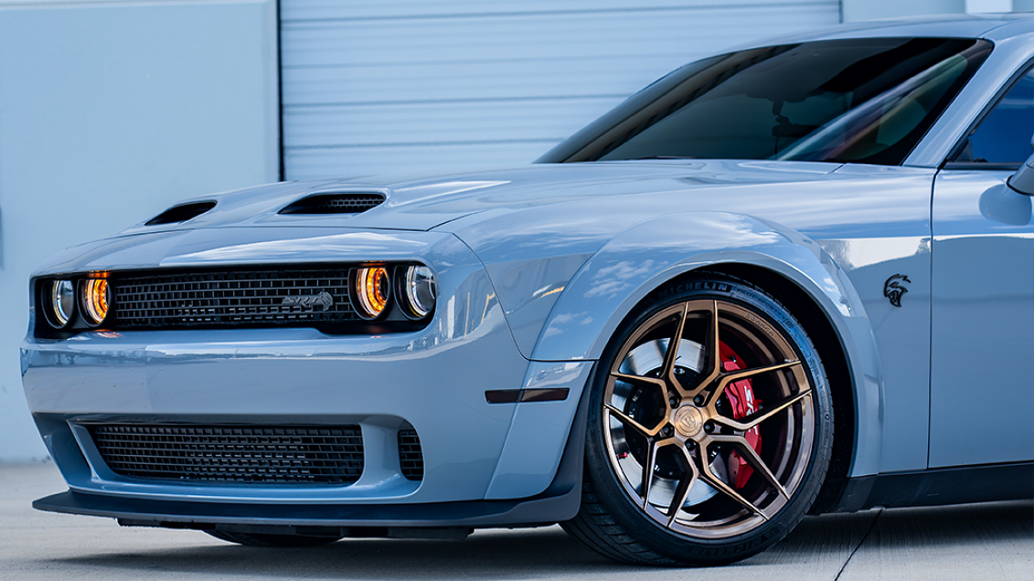 2023 Dodge Challenger SRT Widebody on 20" Rohana Wheels RFX11 Brushed ...