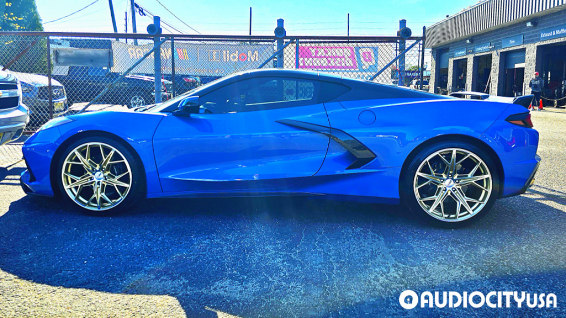 2021 Chevrolet Corvette on 20" Cray Wheels Hammerhead Gloss Gold with ...