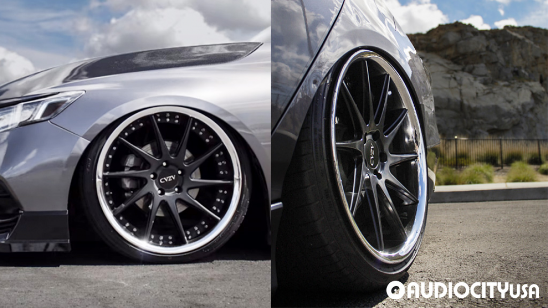 2018 Honda Accord on 20" AZAD Wheels AZ23 Semi Matte Black with Chrome ...