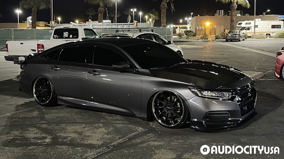 2018 Honda Accord on 20" AZAD Wheels AZ23 Semi Matte Black with Chrome ...