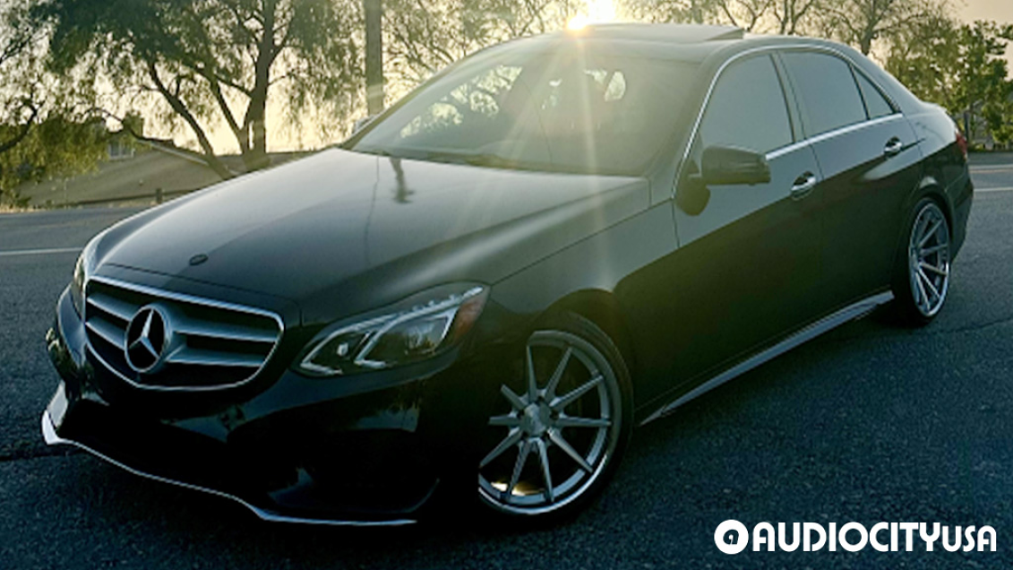 2014 Mercedes-Benz E-Class on 19" Ferrada Wheels FR4 Silver Machined ...
