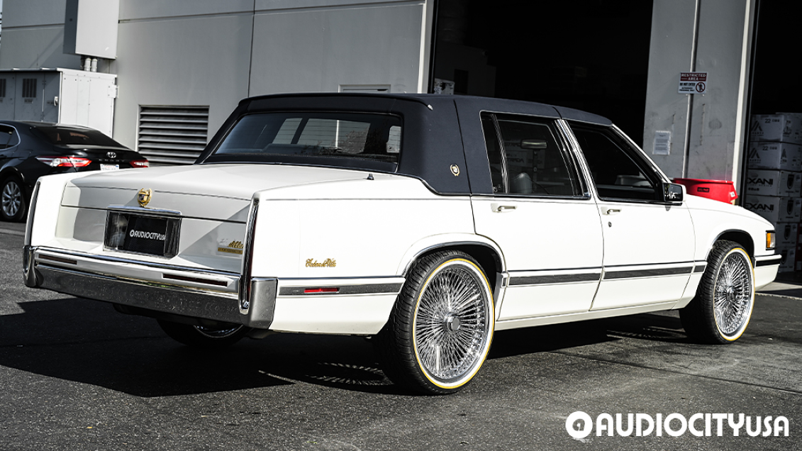 1993 Cadillac DeVille on 20" LA Wire Wheels FWD 150-Spoke Straight Lace ...