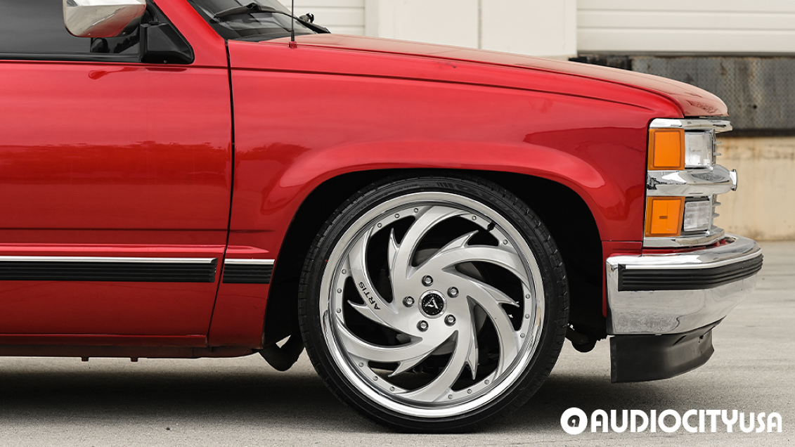 1990 Chevrolet C1500 on 22" Artis Wheels Spada Silver Brushed with ...
