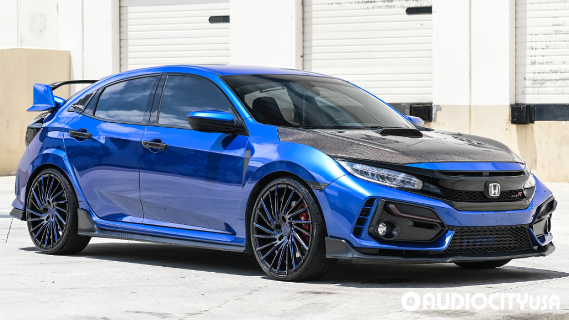 2019 Honda Civic Type R on 20" Lexani Wheels Wraith Gloss Black with ...