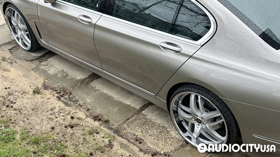2021 BMW 7 Series on 24" Lexani Wheels Solar Silver with SS Lip ...