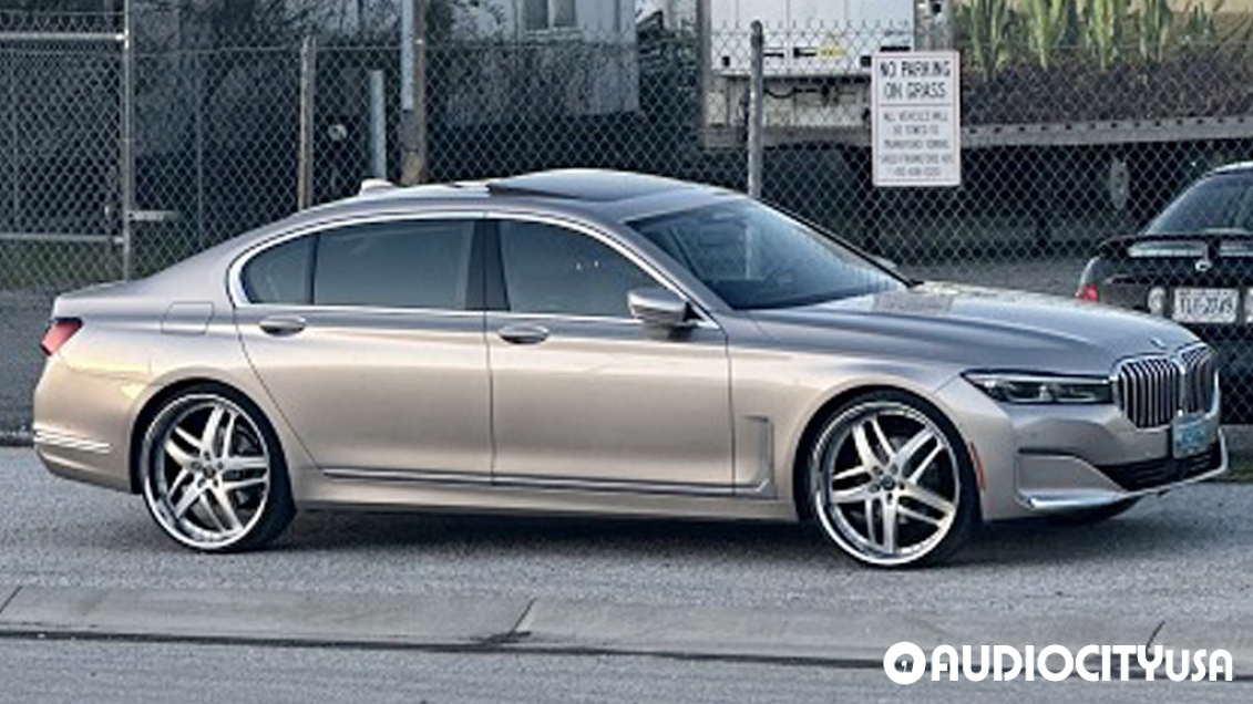 2021 BMW 7 Series on 24" Lexani Wheels Solar Silver with SS Lip ...