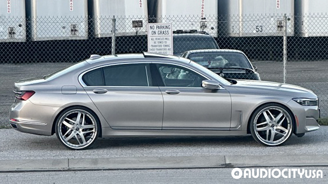 2021 BMW 7 Series on 24" Lexani Wheels Solar Silver with SS Lip ...