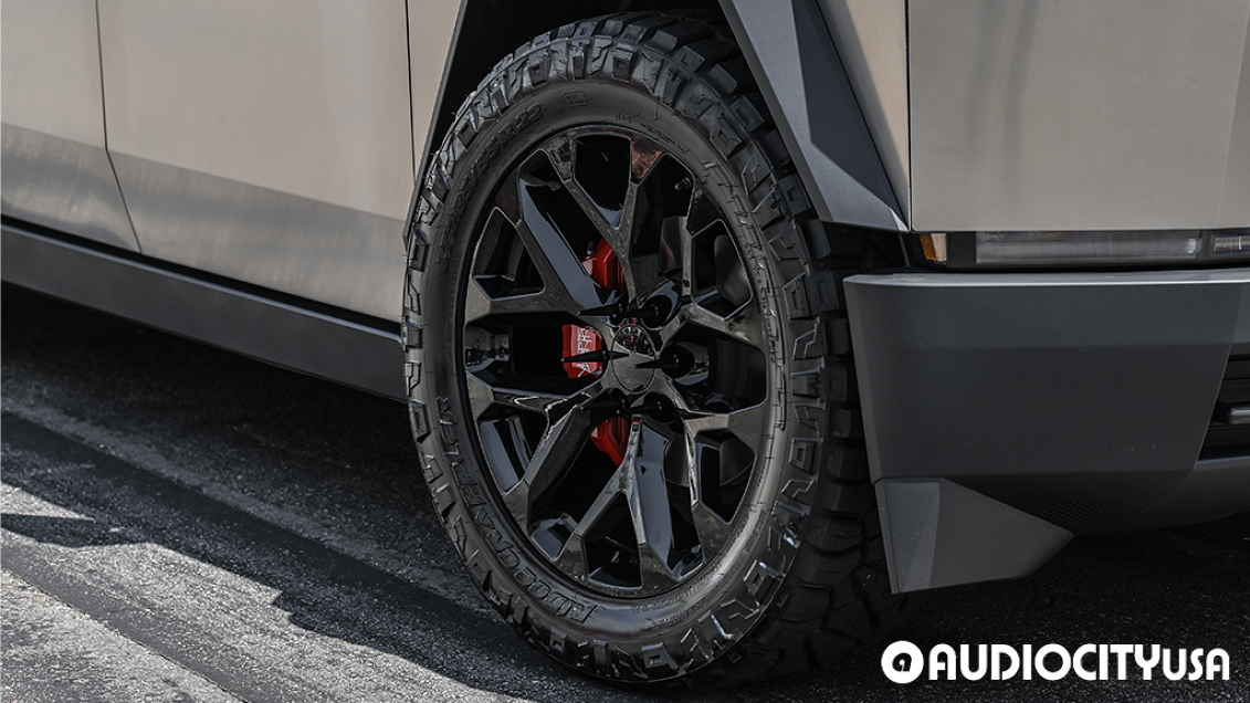 2024 Tesla Cybertruck on 22" OEM Replica Wheels FR 59 - Chevy Snowflake ...