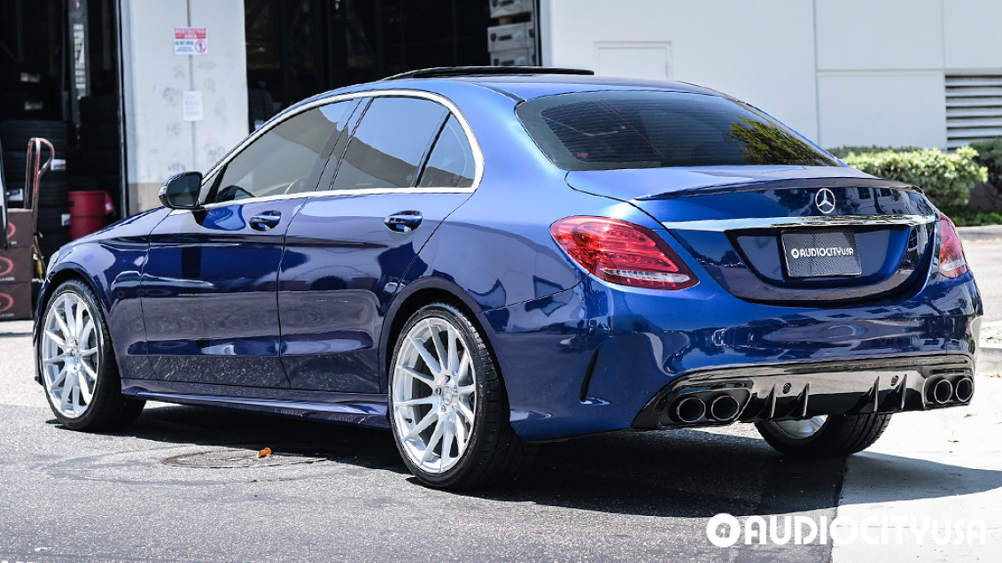 2018 Mercedes-Benz C-Class on 19" MRR Wheels GF6 Silver with Machined Face | Gallery | AudioCityUSA