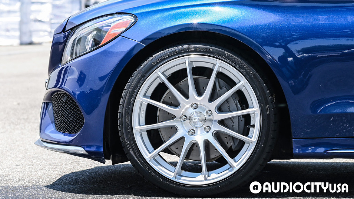 2018 Mercedes-Benz C-Class on 19" MRR Wheels GF6 Silver with Machined ...