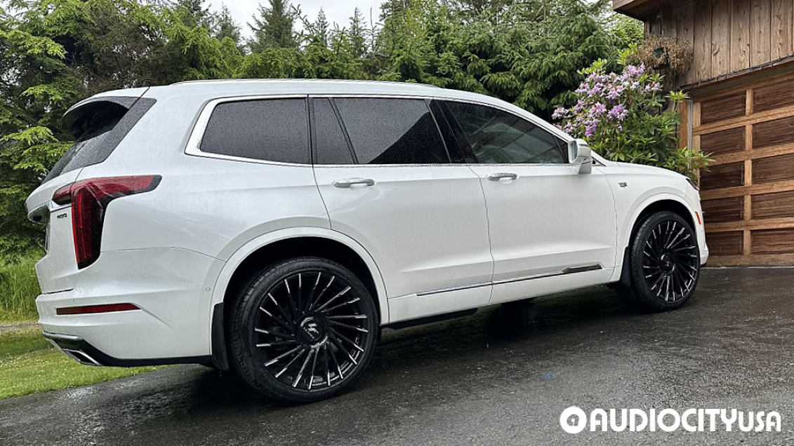 2020 Cadillac XT6 on 22" Lexani Wheels Wraith-XL Black with Machined ...