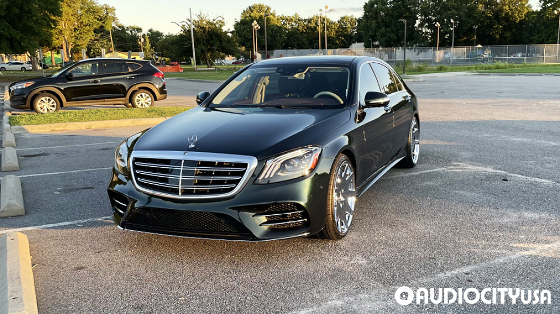 2018 Mercedes-Benz S-Class on 22" MRR Wheels HR3 Silver Machined with Custom Chrome Face ...