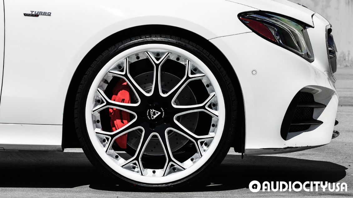2019 Mercedes-AMG E-Class AMG on 22" Azad Wheels AZ99 Custom White with ...