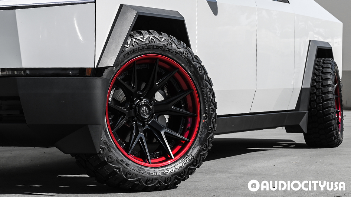 2024 Tesla Cybertruck on 22" Fuel Wheels FC402MQ Catalyst Matte Black ...
