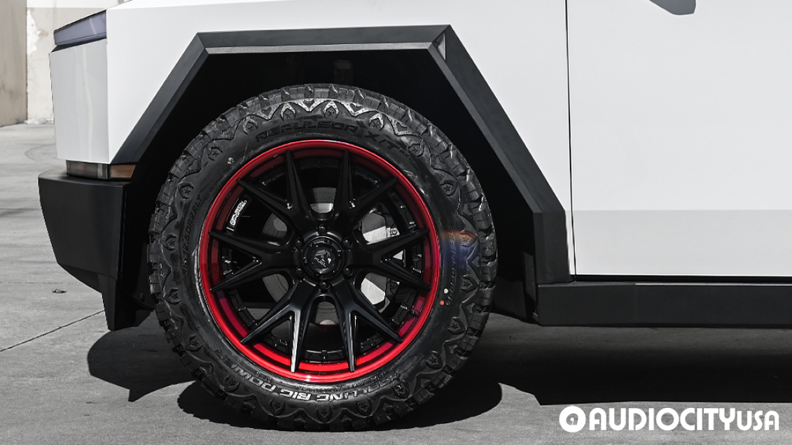 2024 Tesla Cybertruck on 22" Fuel Wheels FC402MQ Catalyst Matte Black ...