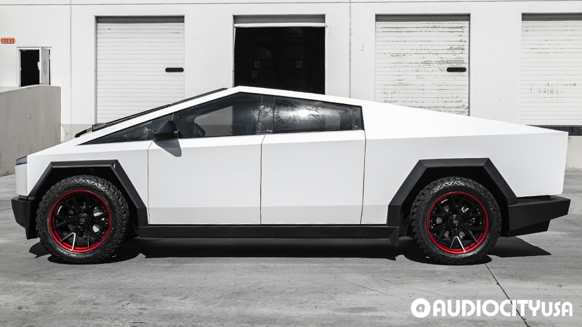 2024 Tesla Cybertruck on 22" Fuel Wheels FC402MQ Catalyst Matte Black ...