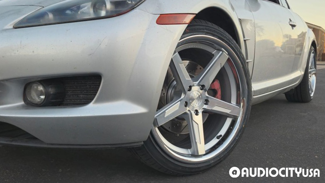 2004 Mazda RX-8 on 19" Vertini Wheels RFS1.7 Silver Machined with ...