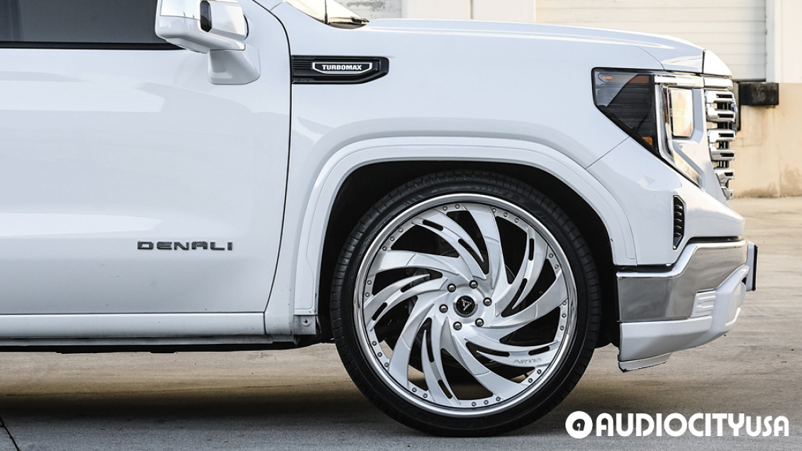 2024 GMC Sierra 1500 on 26" Artis Forged Wheels Draco Brushed Silver ...