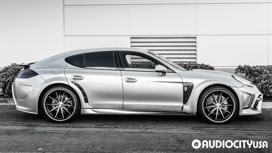 2013 Porsche Panamera on 22" Ferrada Wheels FR4 Black Machined with ...