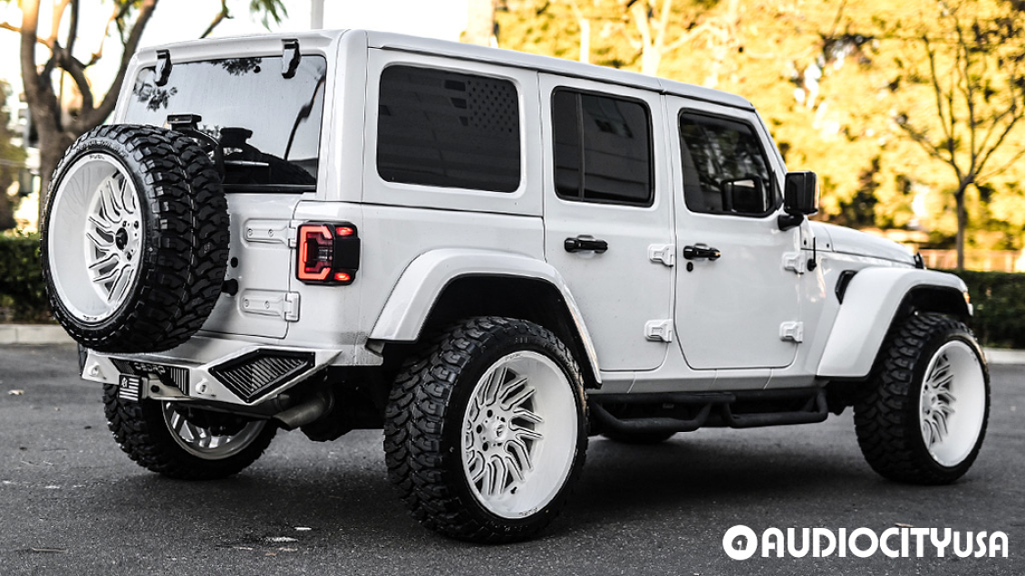 2023 Jeep Wrangler on 22" Fuel Wheels D807 Hurricane Custom White with Black Milled | Gallery ...