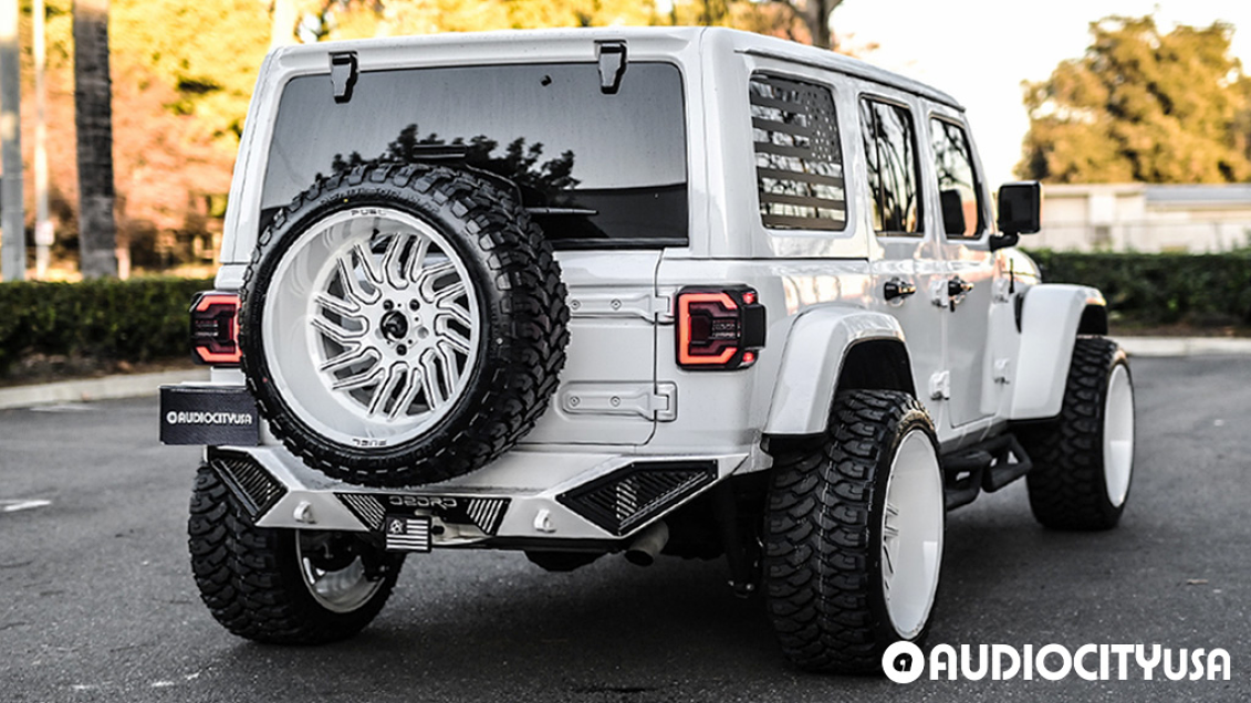2023 Jeep Wrangler on 22" Fuel Wheels D807 Hurricane Custom White with ...