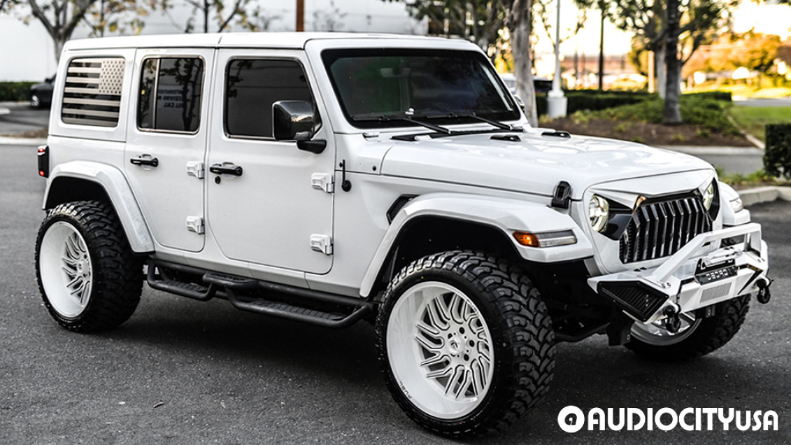 2023 Jeep Wrangler on 22" Fuel Wheels D807 Hurricane Custom White with Black Milled | Gallery ...