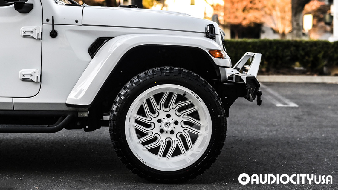 2023 Jeep Wrangler on 22" Fuel Wheels D807 Hurricane Custom White with Black Milled | Gallery ...
